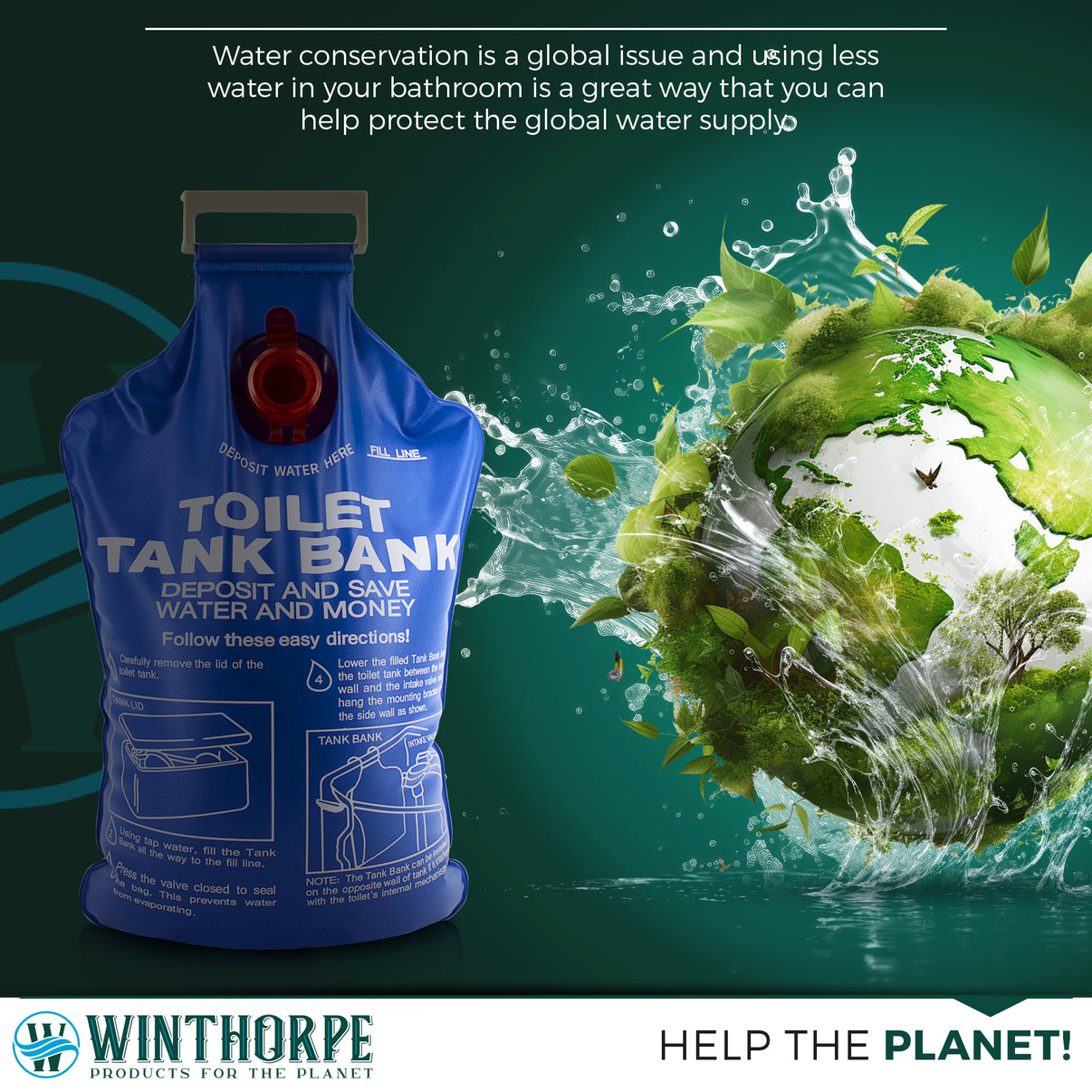 Toilet Tank Bank Water Saving Device - Reduce Flush Volume (1-Pack ...